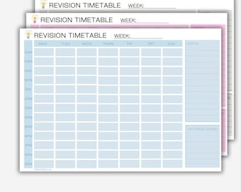 Spaced Repetition Revision Timetable - Retrospective Study Planner 4 ...