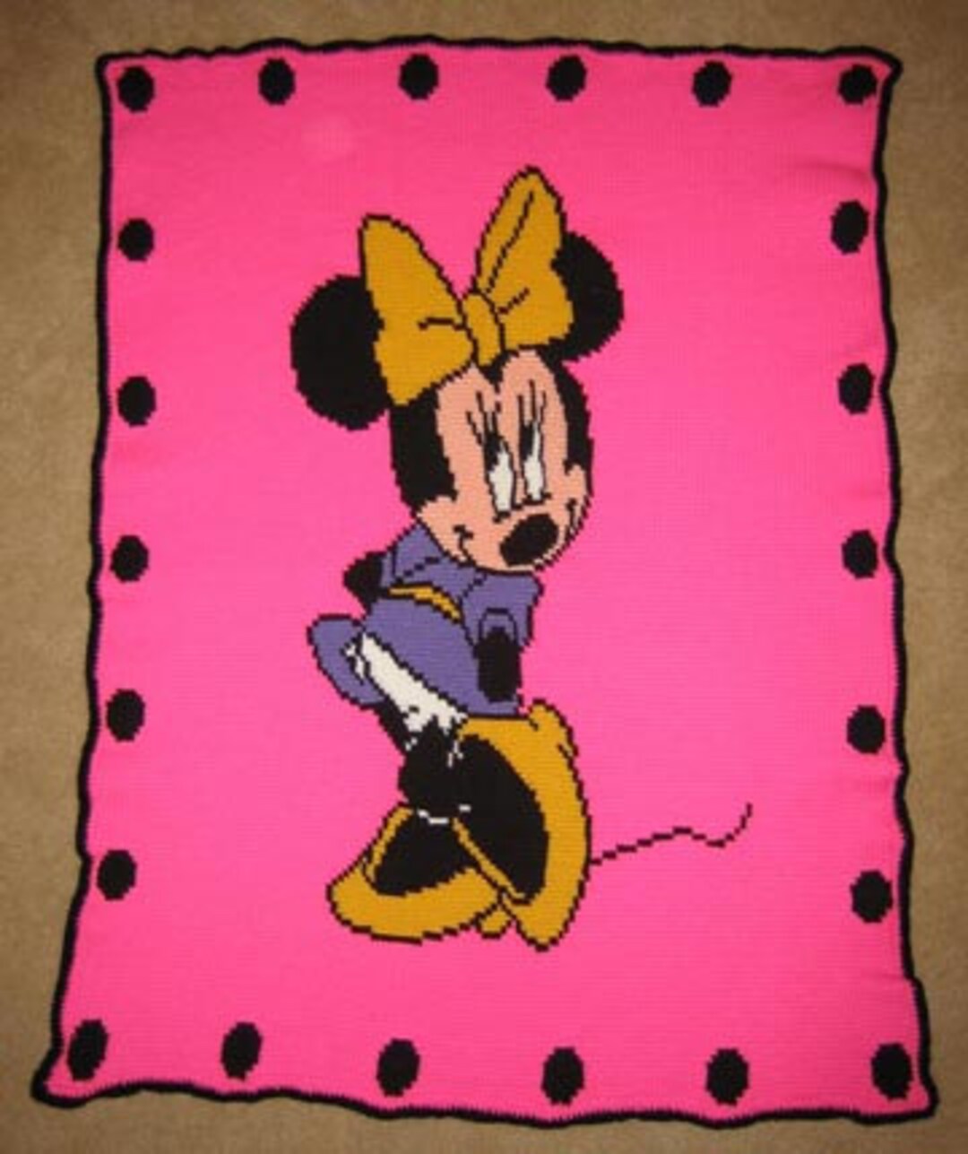 Minnie Mouse Hand Made Crocheted Afghan BRAND NEW - Etsy