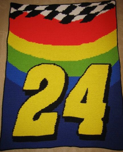Jeff Gordon Nascar - Hand Made Crocheted Afghan - BRAND NEW - Etsy