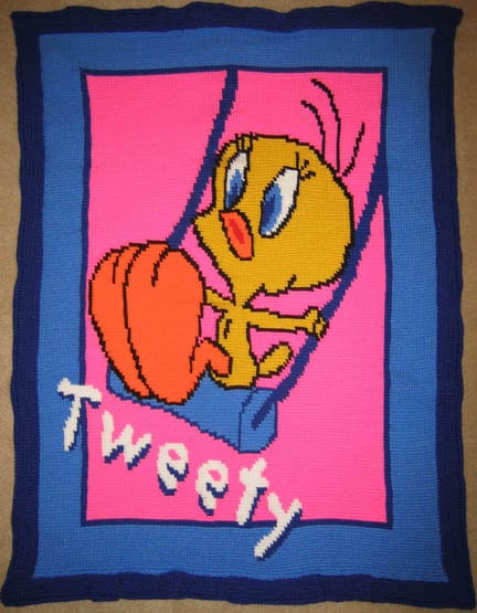 Tweety Bird Sings Hand Made Crocheted Afghan BRAND NEW - Etsy