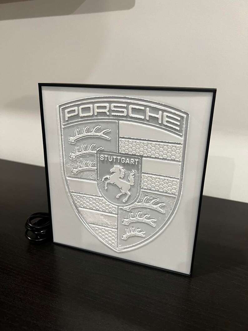 Porsche Logo Lithophane Wall Art LED Lightbox - Etsy