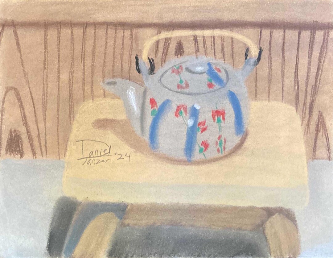 Japanese Tea (soft Pastel Drawing With Pencil Linings, Handmade, Unique ...