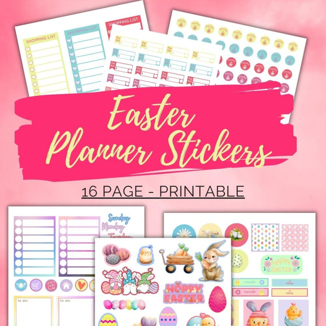 Printable Easter Planner Stickers | Cute Spring Easter Stickers ...