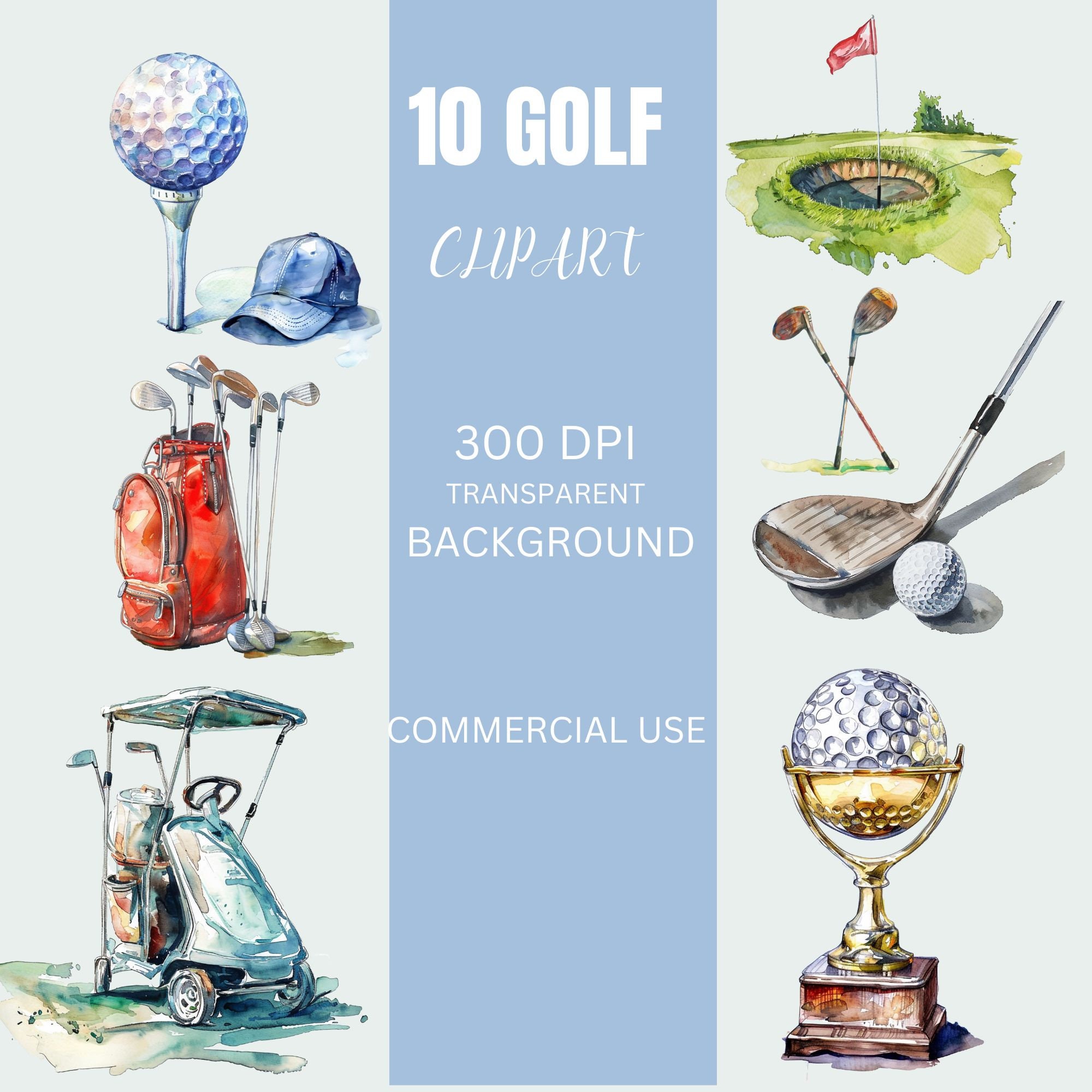 Commercial Use Golf Ball Golf Artwork Heat Transfer Golf Clip Art ...