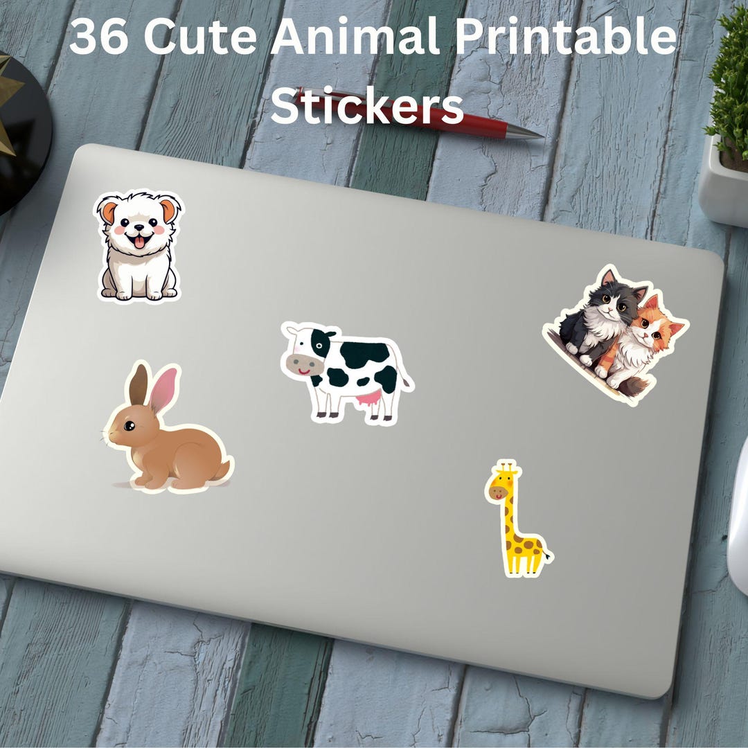 Printable Cute Animal Sticker Pack – 30 Adorable Kawaii Animal Stickers ...