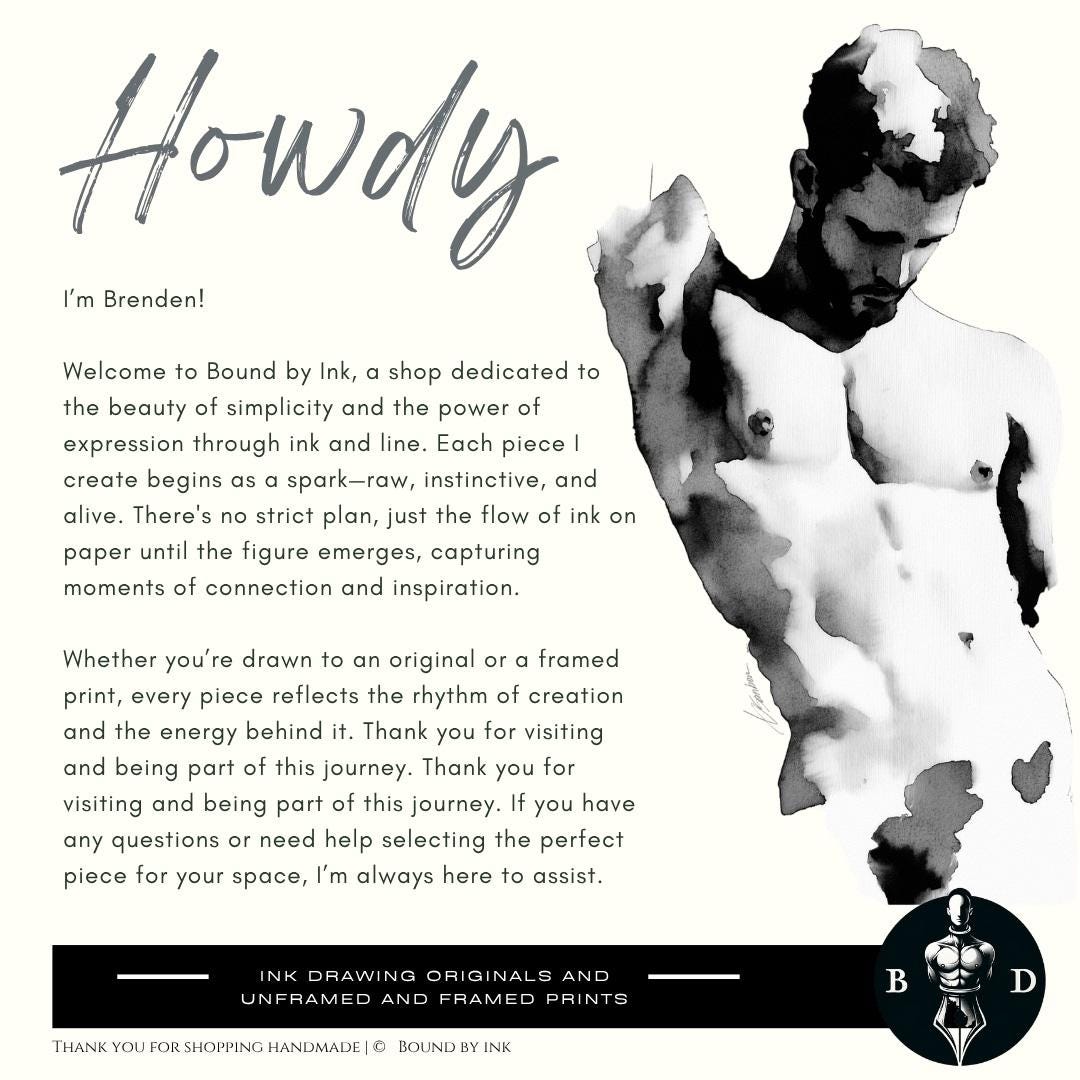 Gay Art Print Duo: Male Figure Sketch, Black & White LGBTQ Artwork - Etsy
