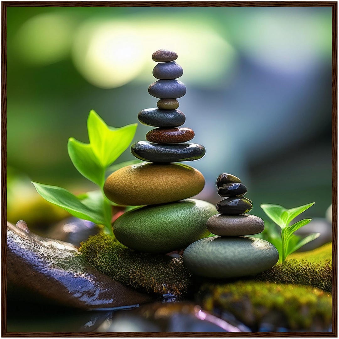 Rock Cairns - Digital Art Print | Wall Art | AI Generated | AI Art ...