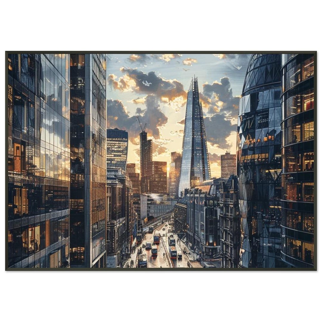 London City Wall Poster - London Skyline Art Print - Cityscape Decor ...