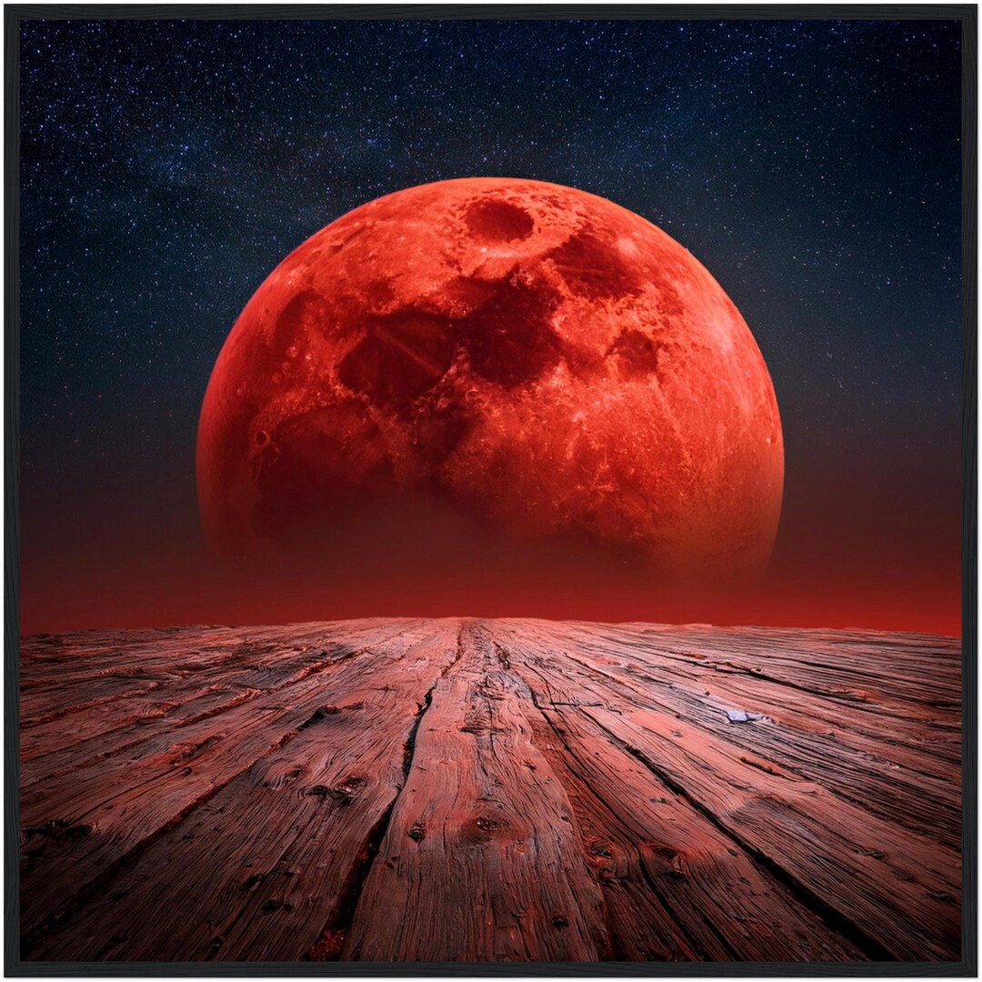 Red Moon - Digital Art Print | Wall Art | AI Generated | AI Art ...