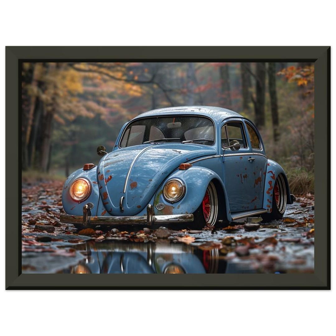 VW Beetle Wall Poster Vintage Volkswagen Art Print Retro Wall Art ...