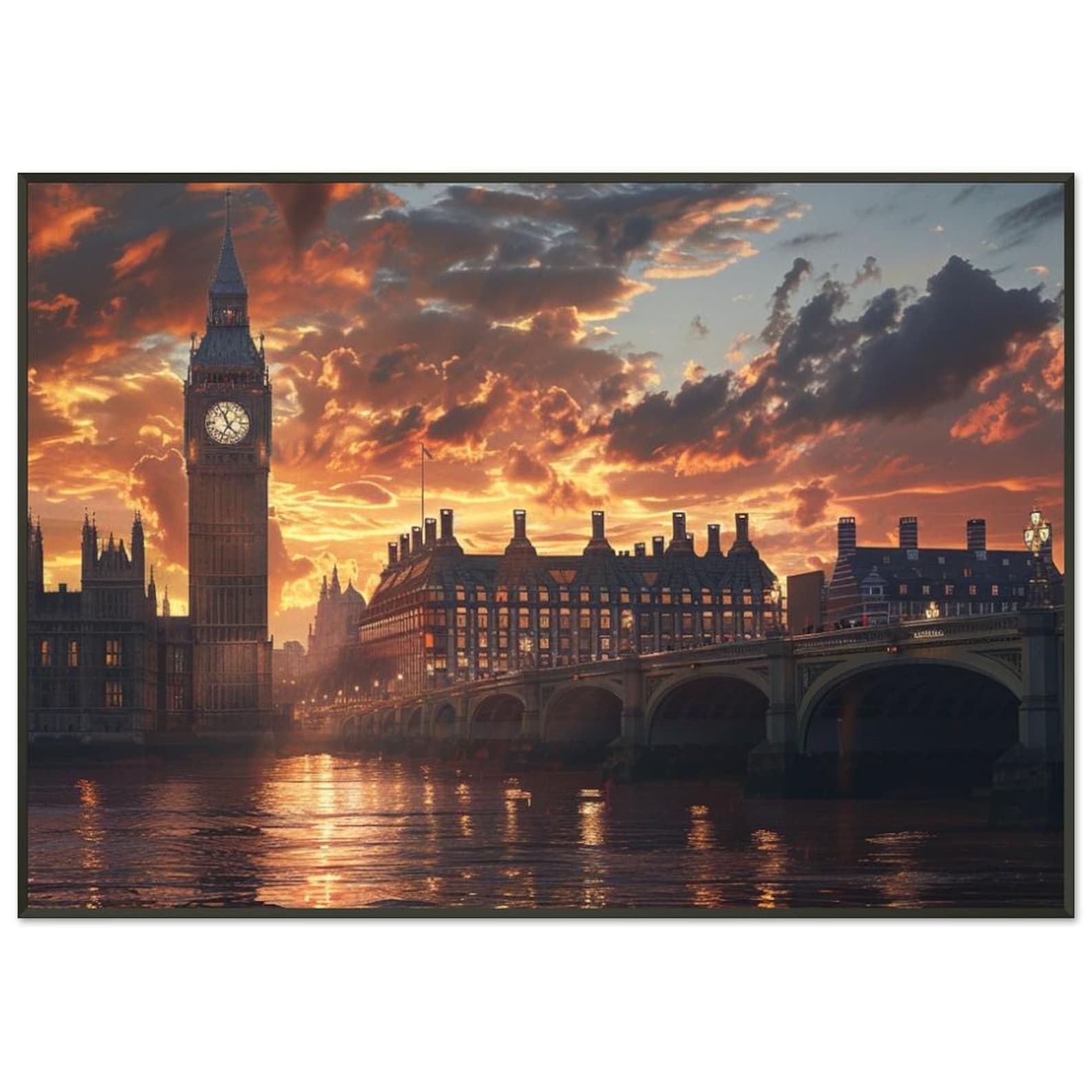 London City Wall Poster London Skyline Art Print British Landmarks ...