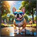 Frenchie Wearing Avatars Sunglasses - Digital Art Print | Wall Art | AI ...