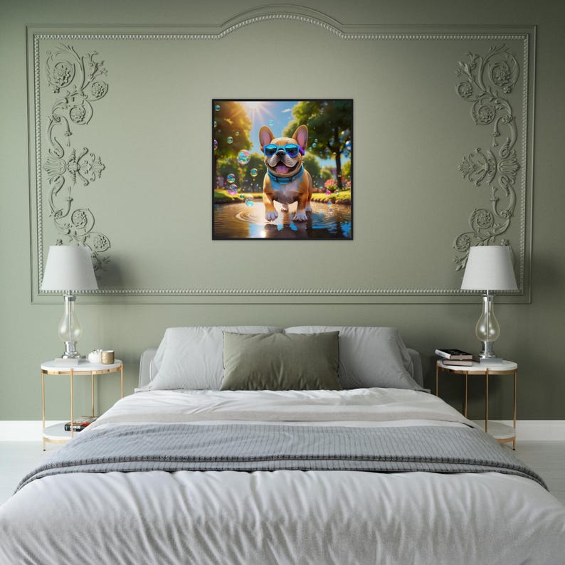 Frenchie Wearing Avatars Sunglasses - Digital Art Print | Wall Art | AI ...