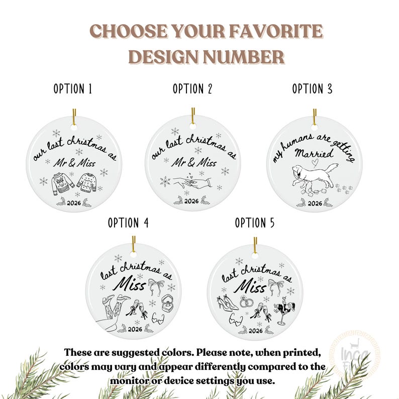 Our Last Christmas as Mr & Miss Ornament 2026, Bride to Be Keepsake ...
