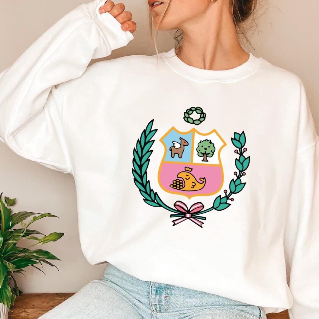 Peru Classic Escudo Kawaii Sweatshirt - Peruano Crewneck Crest, Cute ...