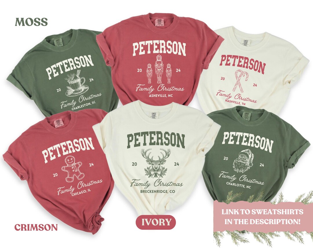 Personalized Family Christmas Shirts, Custom Name Christmas Tees ...