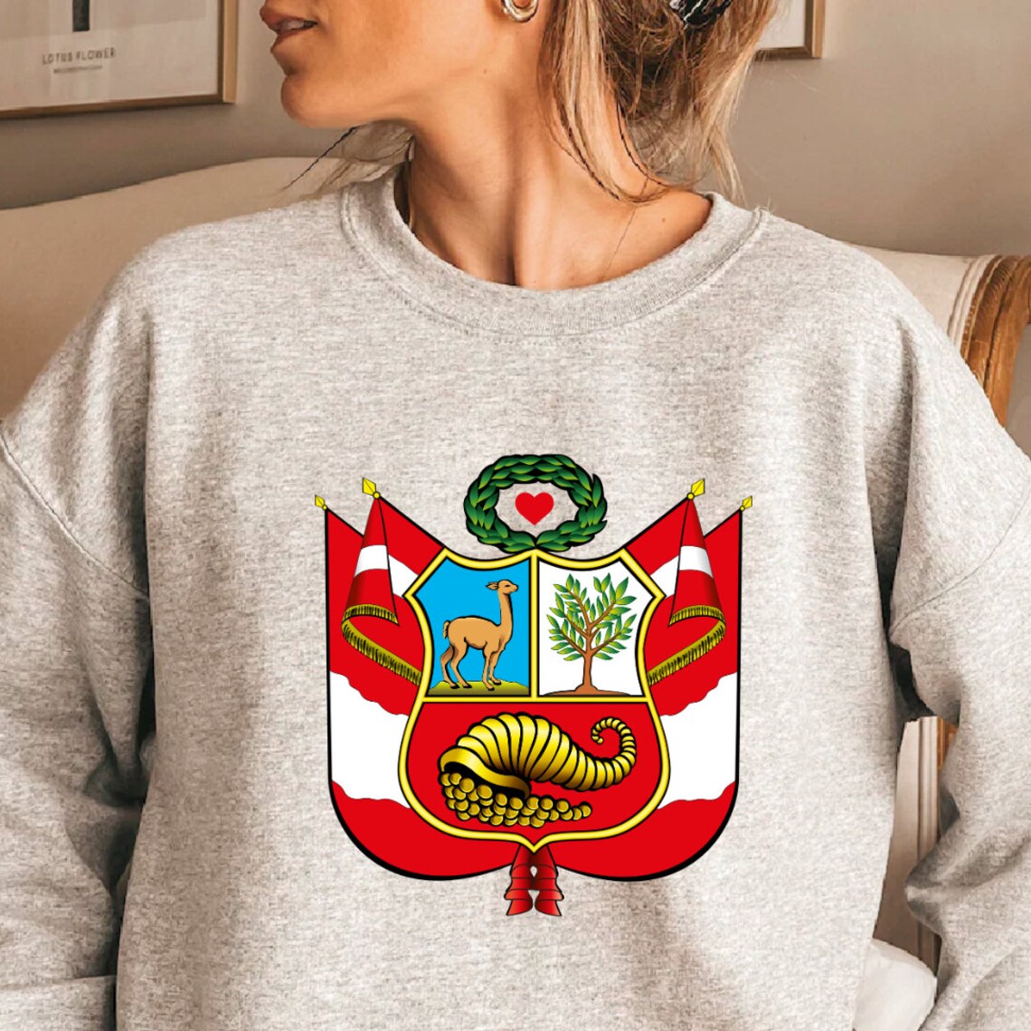 Peru Classic Escudo Sweatshirt, Peru Crewneck Sweatshirt, Peru Crest ...