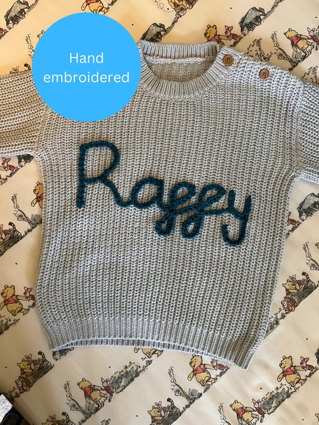 Personalised Hand-embroidered Children's Jumper Custom Name Baby Gift ...