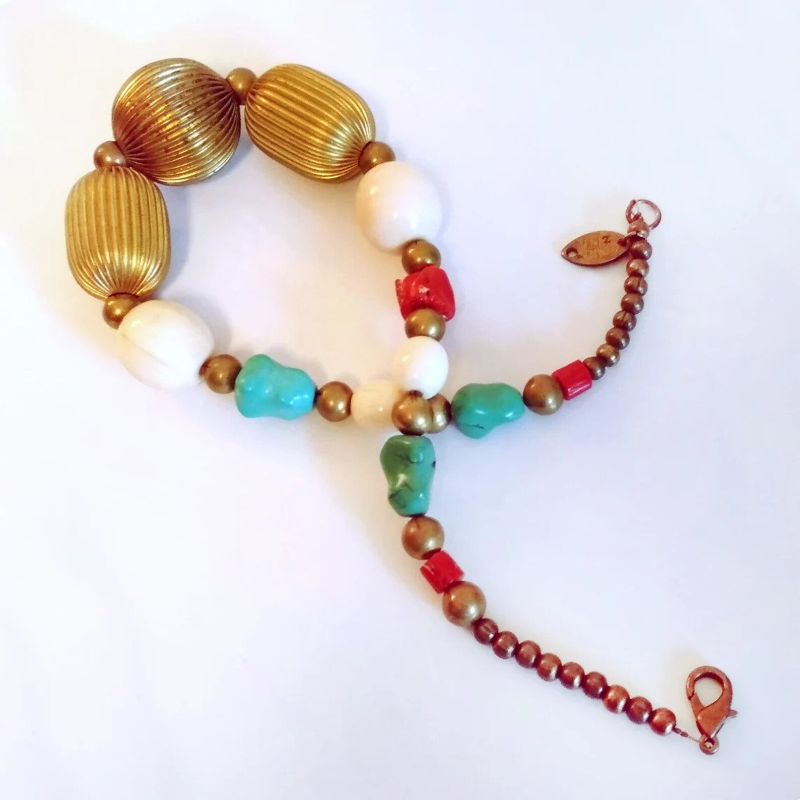 Famous Carlo Zini Beaded Art Deco-inspired Vintage Necklace Turquoise ...