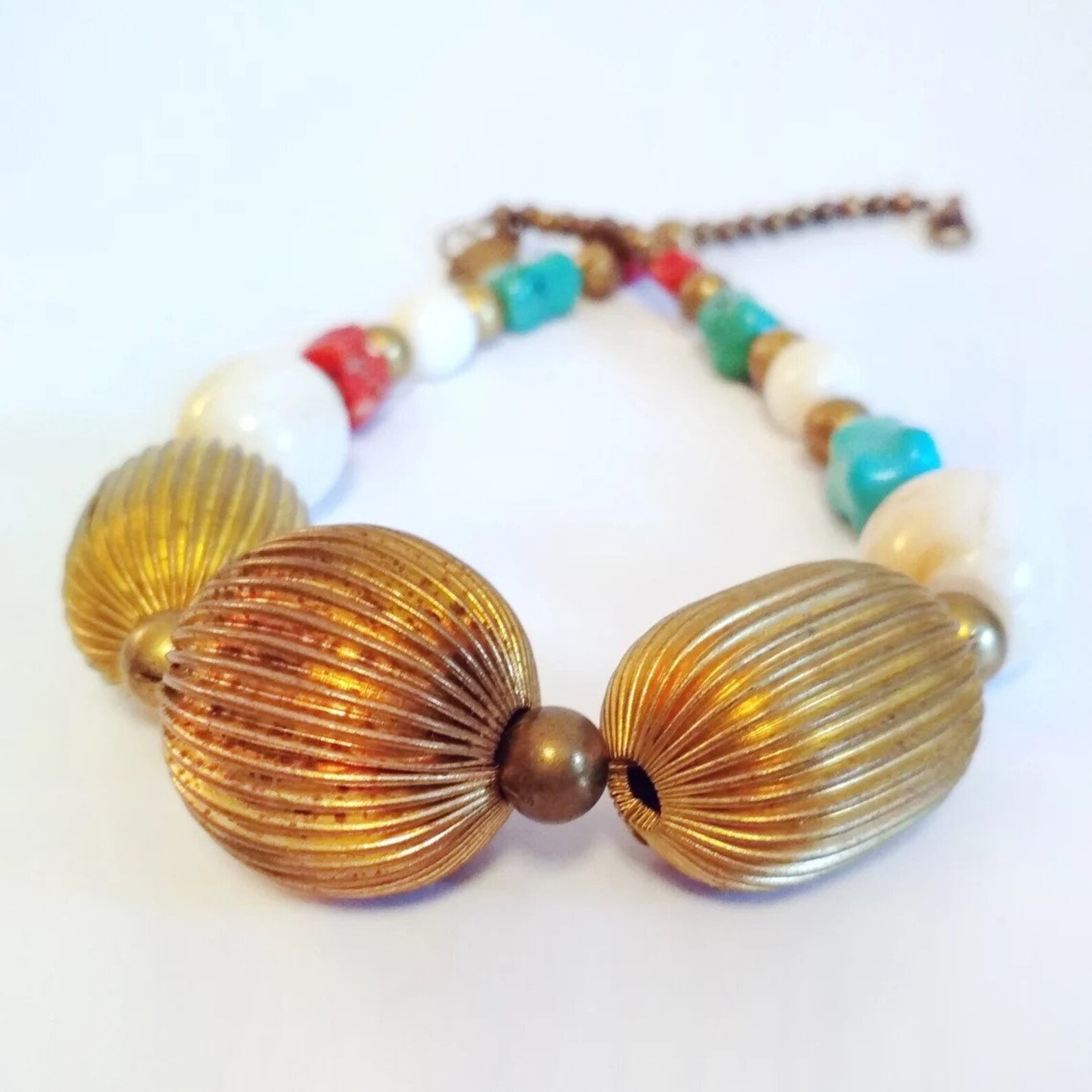 Famous Carlo Zini Beaded Art Deco-inspired Vintage Necklace Turquoise ...