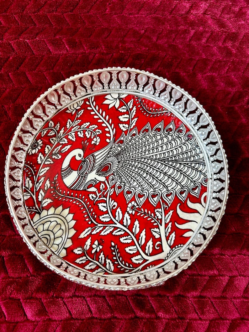 Laminated Pichwai Cow Print Round Trays - Etsy
