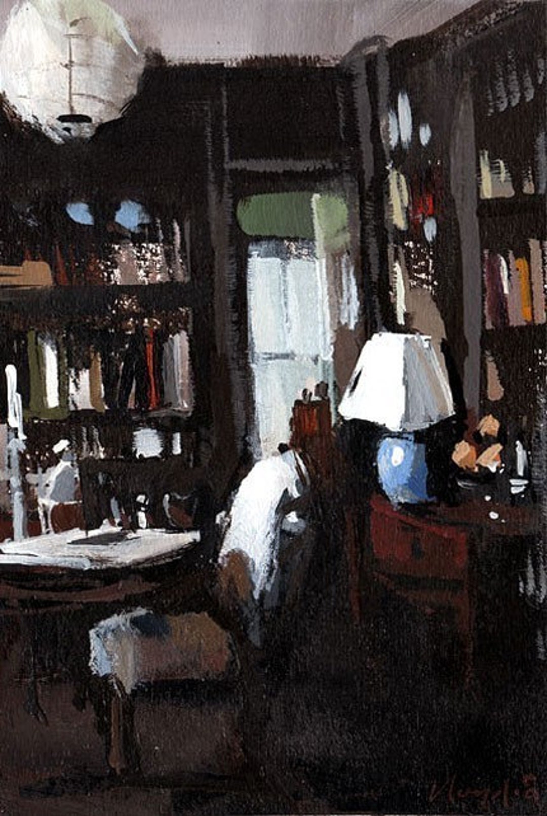 Art Print Library Books Study Interior Dark Dark Study by - Etsy