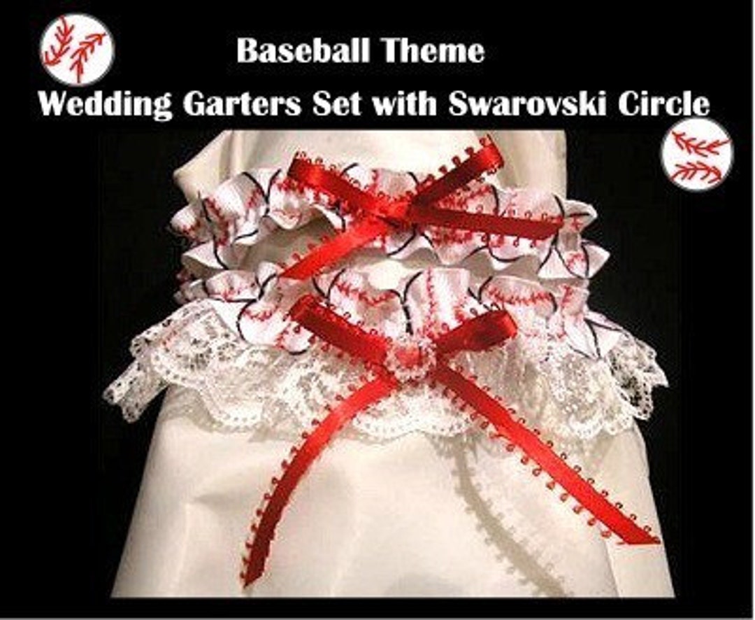 SPORT BASEBALL Fans Handmade Wedding Garter Garters 2pc Groom Bridal ...
