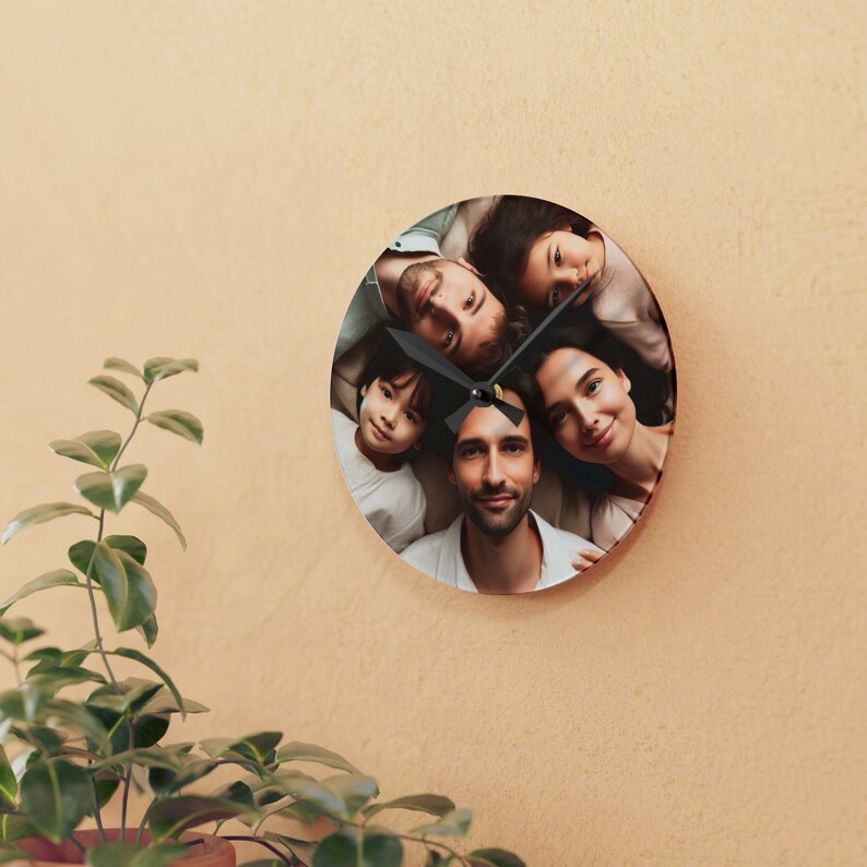 Personalized Photo Clock - Custom Acrylic Wall Clock With Your Picture ...