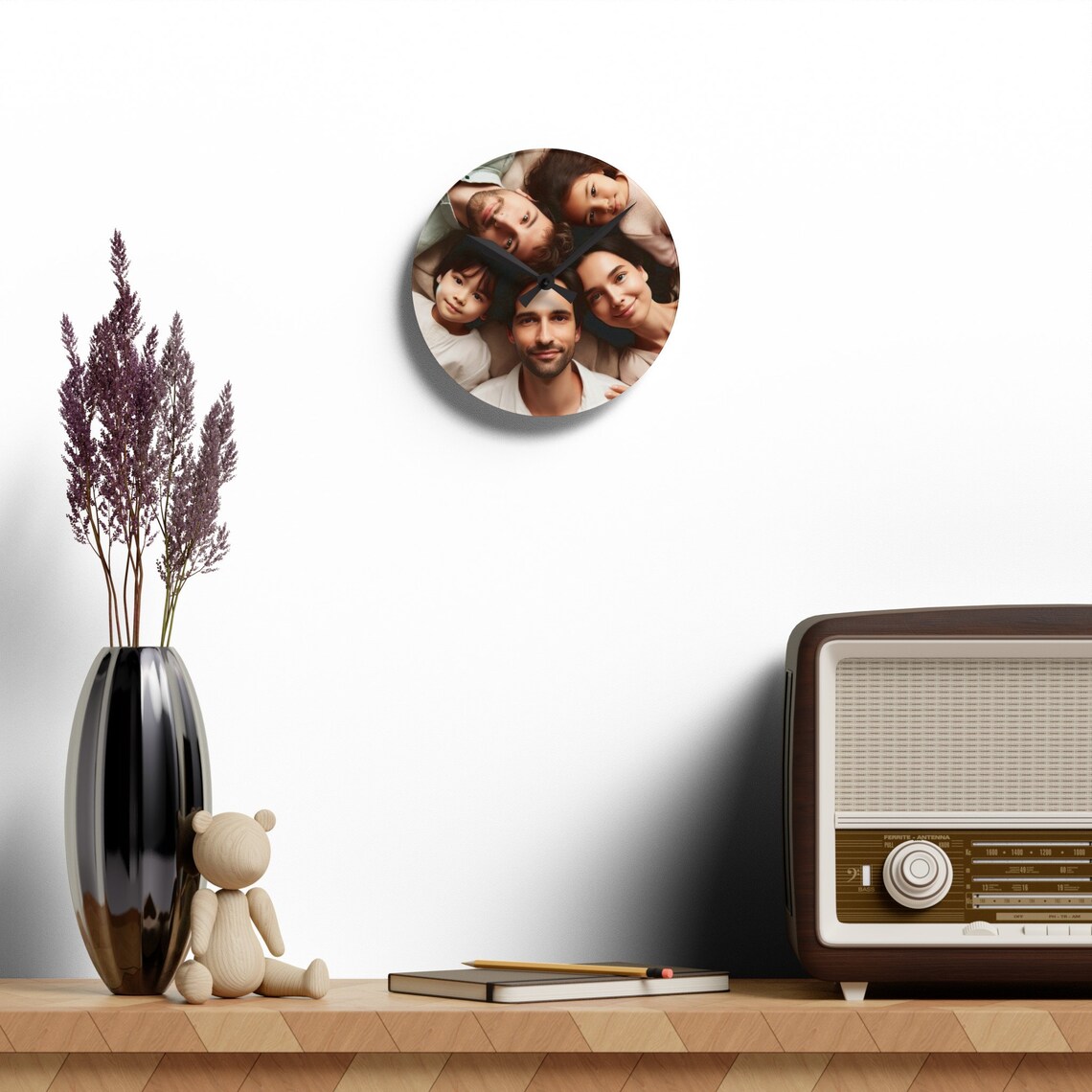 Personalized Photo Clock - Custom Acrylic Wall Clock With Your Picture ...