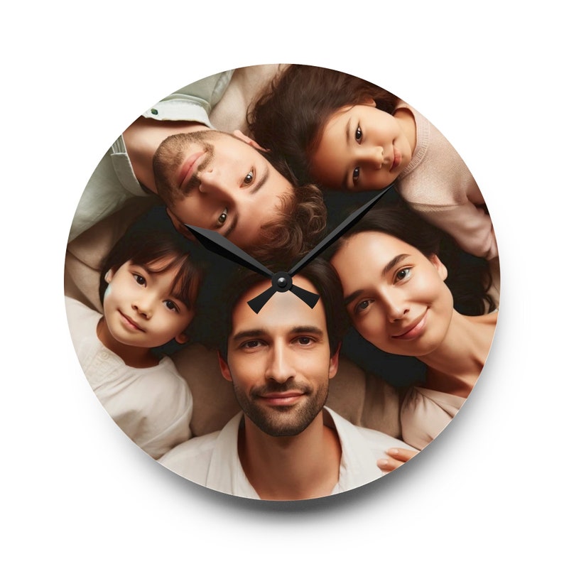 Personalized Photo Clock - Custom Acrylic Wall Clock With Your Picture ...
