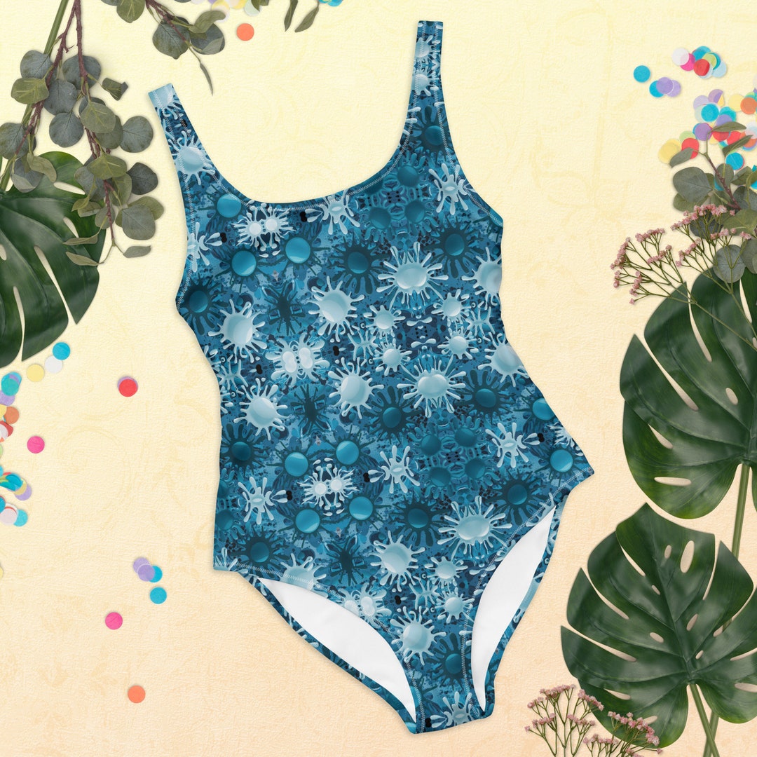 Vibrant Paint Splash One-piece Swimsuit – Artistic Design for a Bold ...