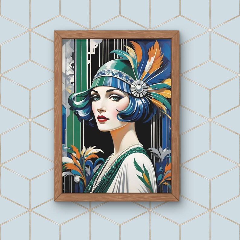 Roaring Twenties Art Deco Collection, Retro Wall Art- 5 Glamorous ...