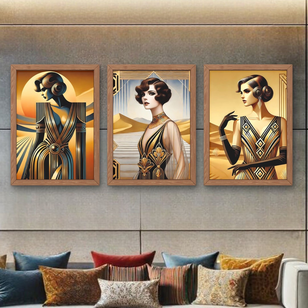 Roaring Twenties Art Deco Collection - Glamorous Digital Painting-gold ...