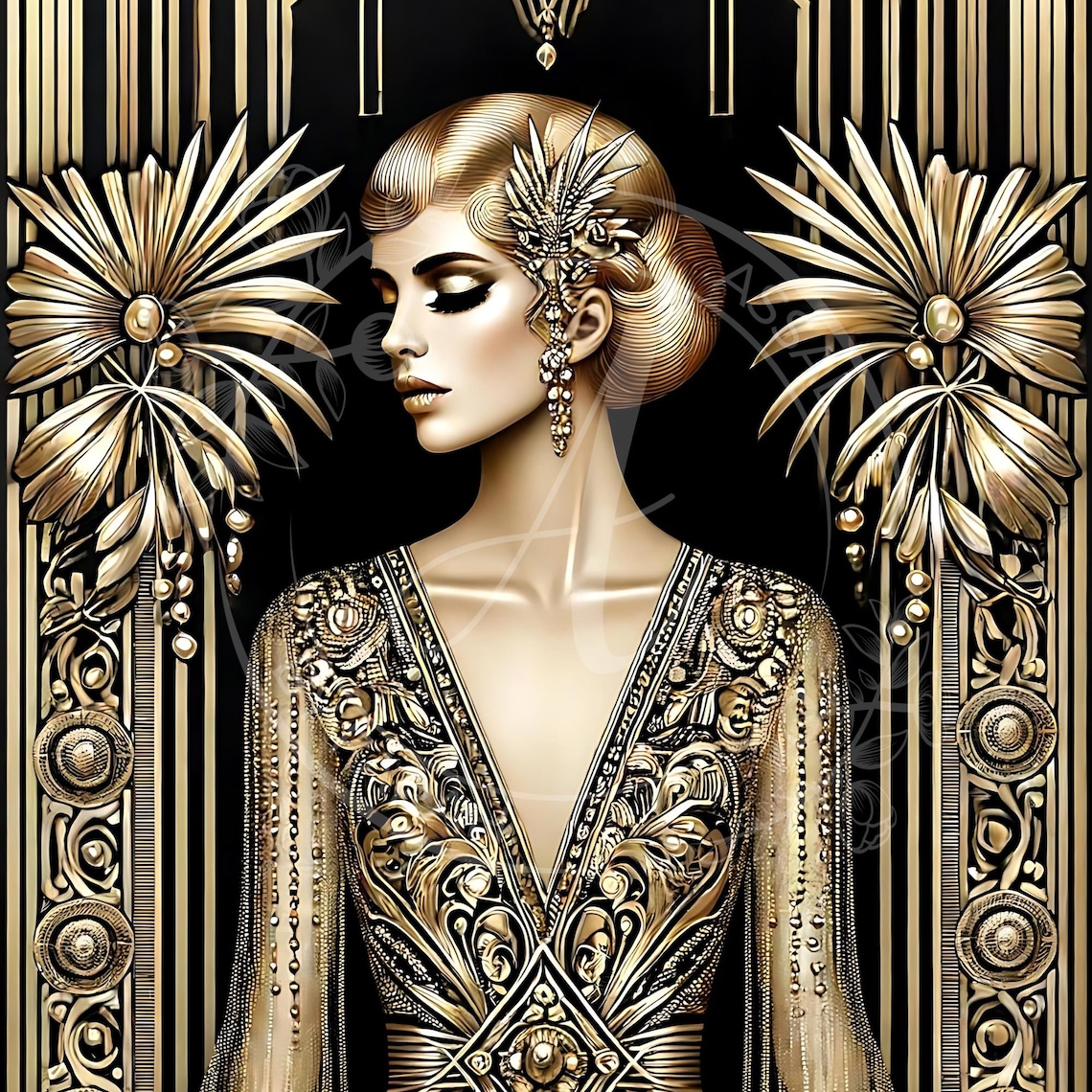 Roaring Twenties Art Deco Collection, Retro Wall Art 10 Art Deco Wall ...