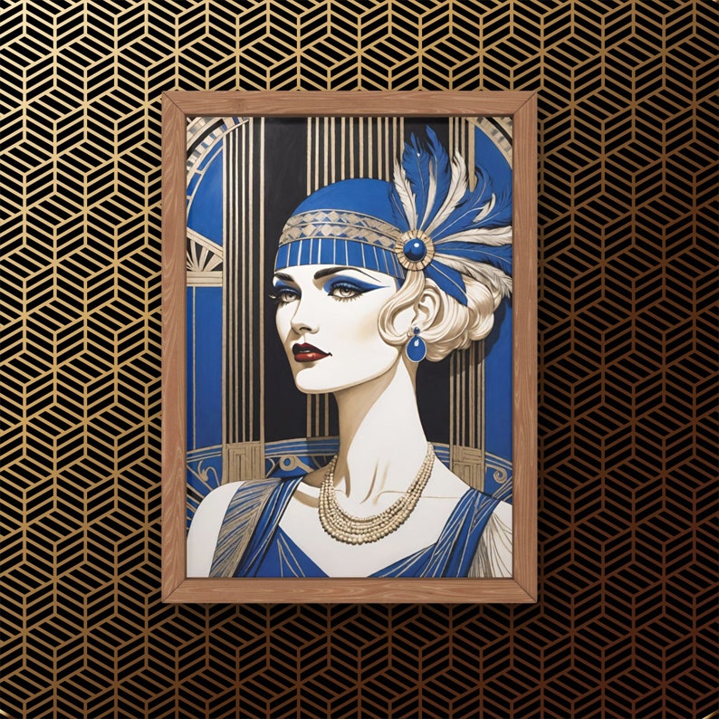 Roaring Twenties Art Deco Collection, Retro Wall Art- Glamorous Digital ...