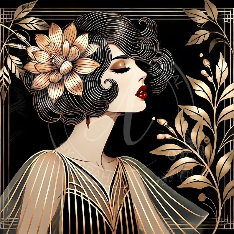 Roaring Twenties Art Deco Collection, Retro Wall Art 10 Art Deco Wall ...