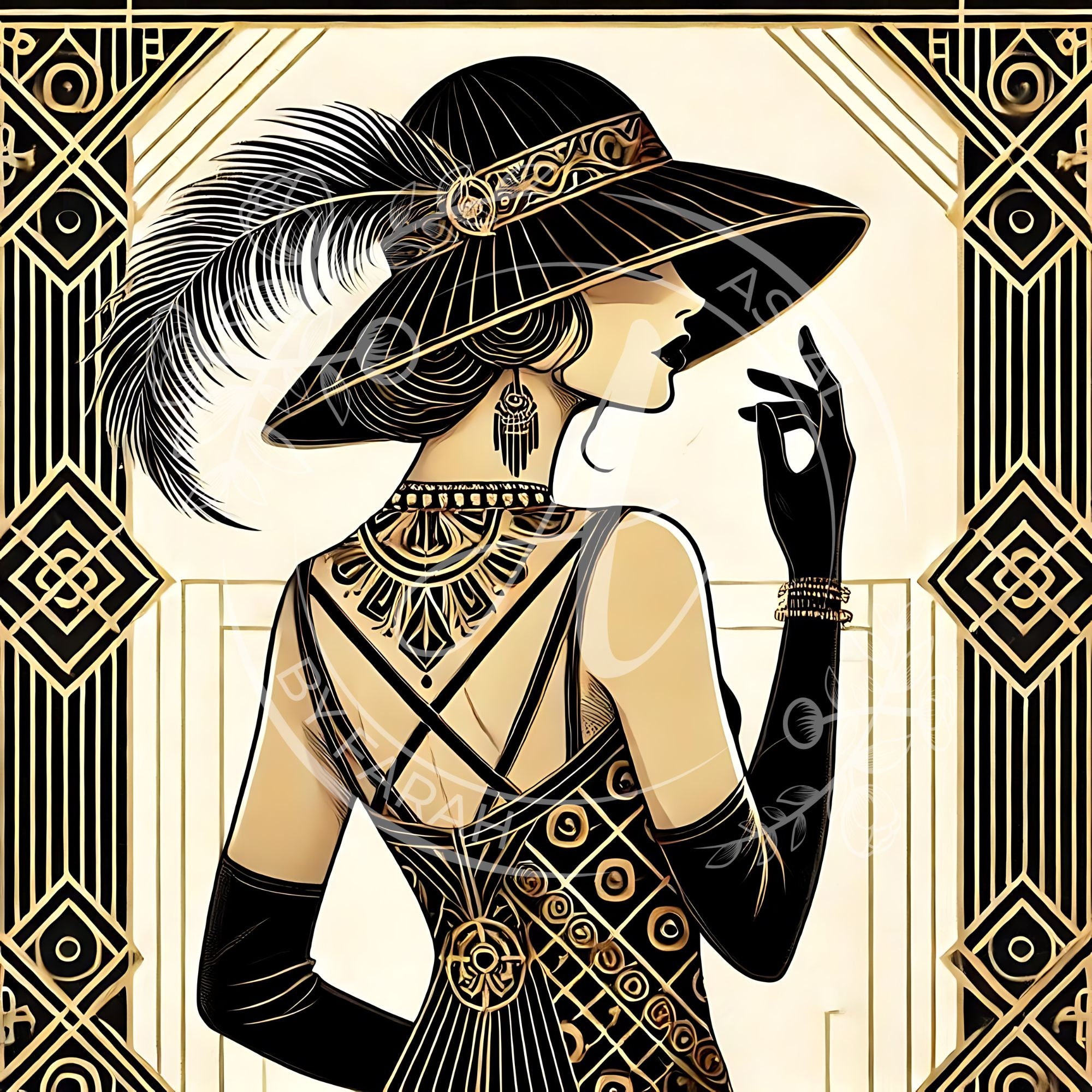 Roaring Twenties Art Deco Collection, Retro Wall Art 10 Art Deco Wall ...