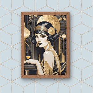 Roaring Twenties Art Deco Collection, Retro Wall Art- 5 Glamorous ...
