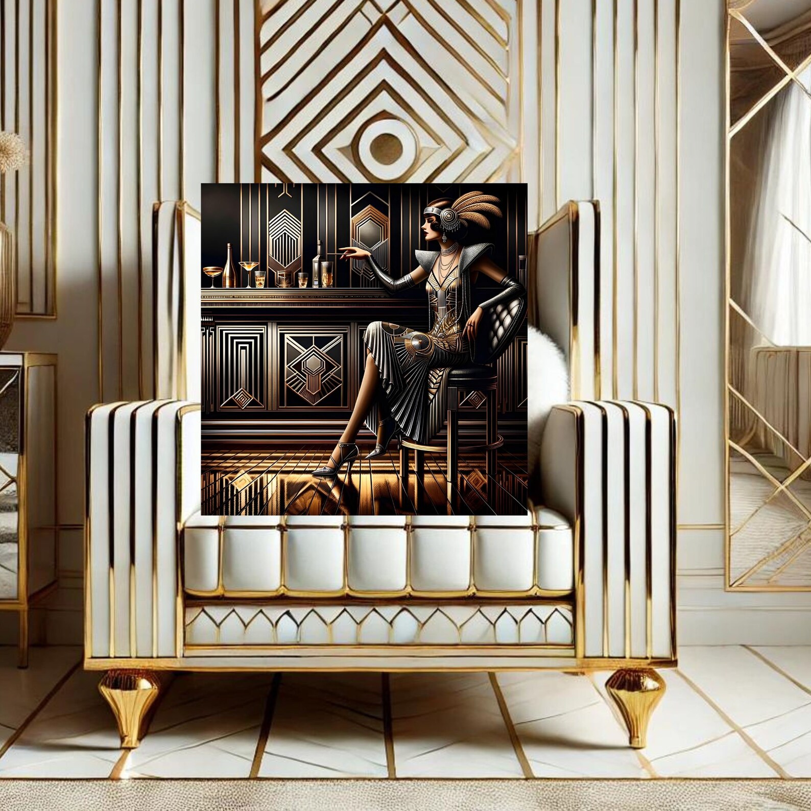 Flapper Girl Print, 1920 Gatsby Style Flapper Girl Fashion Digital Art ...