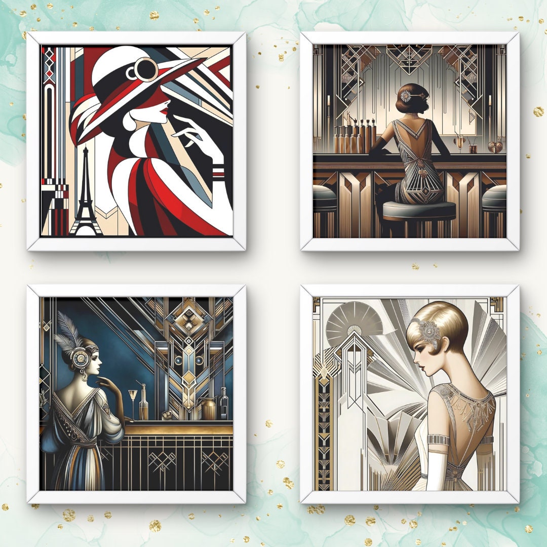 Roaring Twenties Art Deco Collection 16 Glamorous Digital Paintings - Etsy