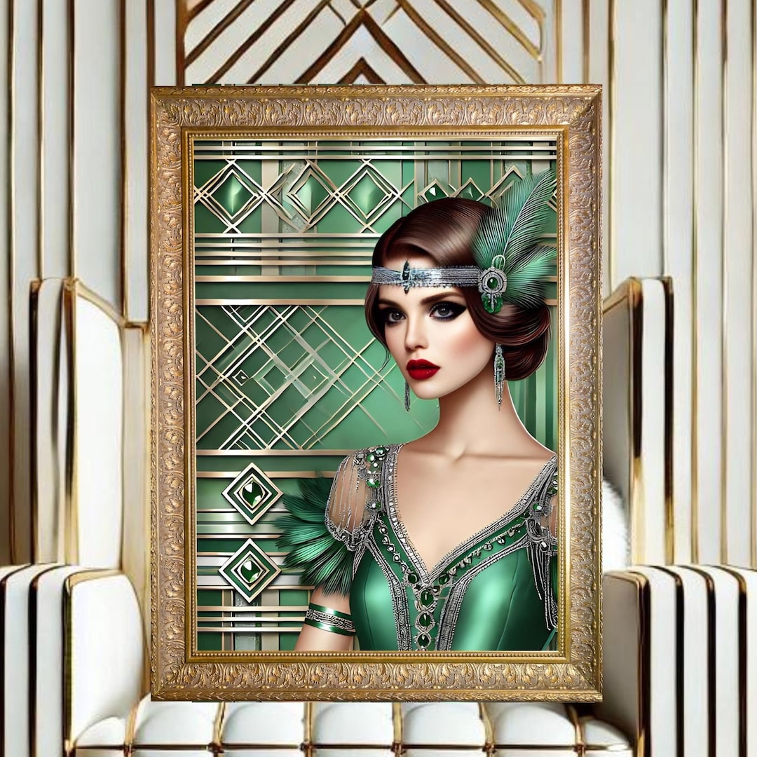 Roaring Twenties-digital Flapper- 1920s Glamour Fashion Digital Art, Printable Woman ...