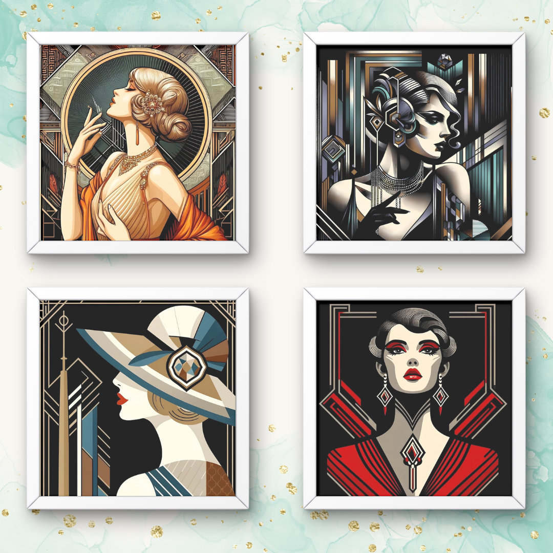 Roaring Twenties Art Deco Collection - 16 Glamorous Digital Paintings ...