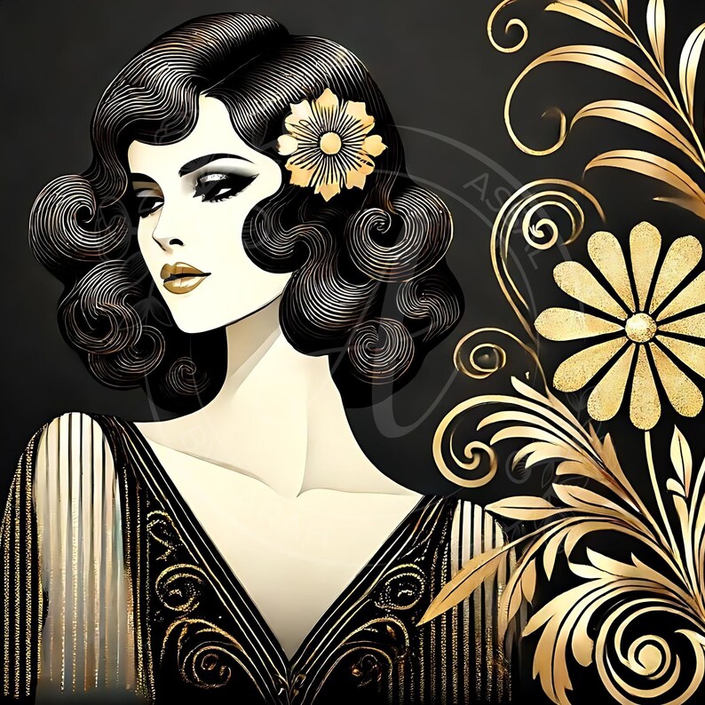 Roaring Twenties Art Deco Collection, Retro Wall Art 10 Art Deco Wall ...