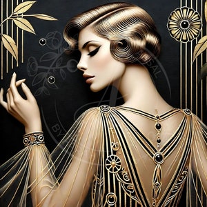 Roaring Twenties Art Deco Collection, Retro Wall Art- 10 Art Deco Wall ...