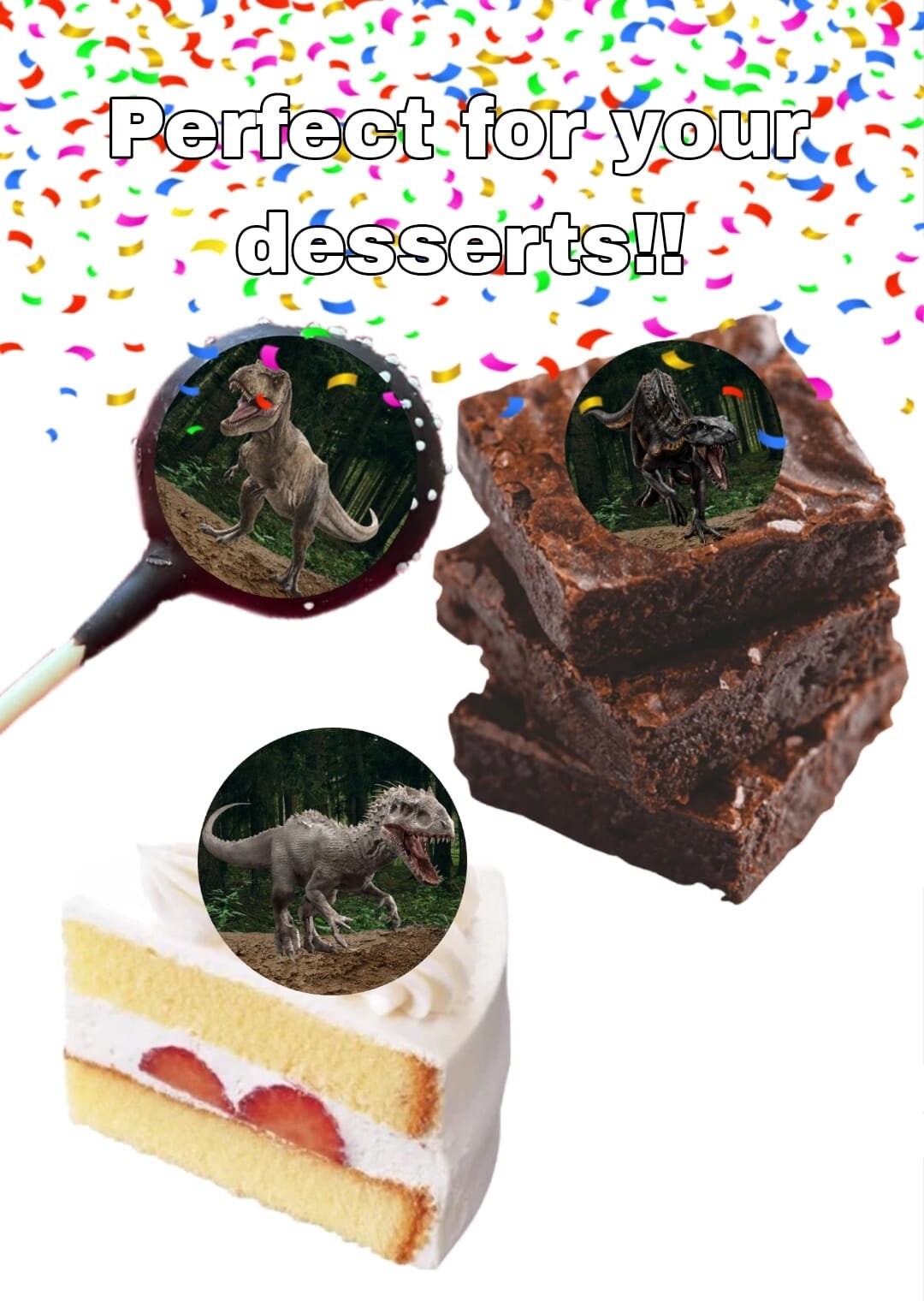 Dinosaur (edible) Image Toppers | on Edible Frosting Sugar Sheet | or ...