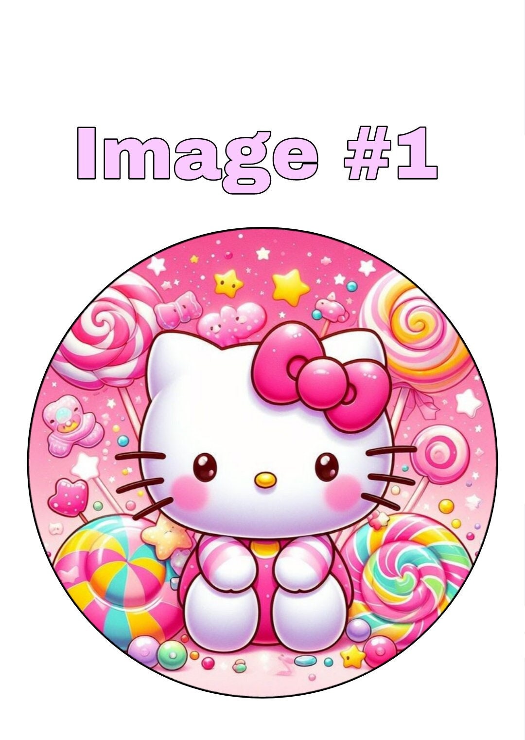 Hello Kitty Pink Candyland Image for Edible Frosting Sugar Sheet or ...