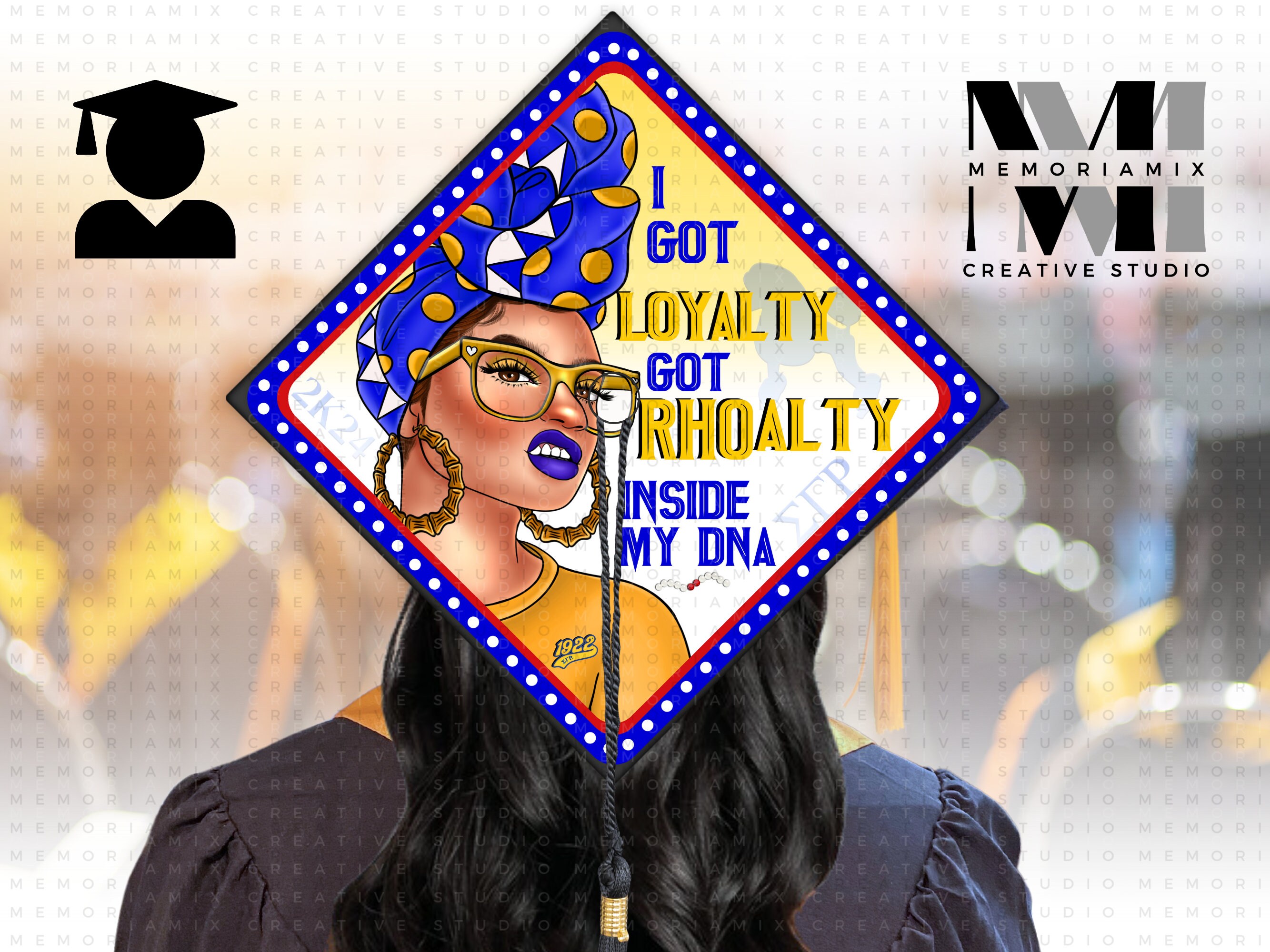 Sigma Gamma Rho Sorority Rhoalty Inside My DNA Graduation Cap Topper ...