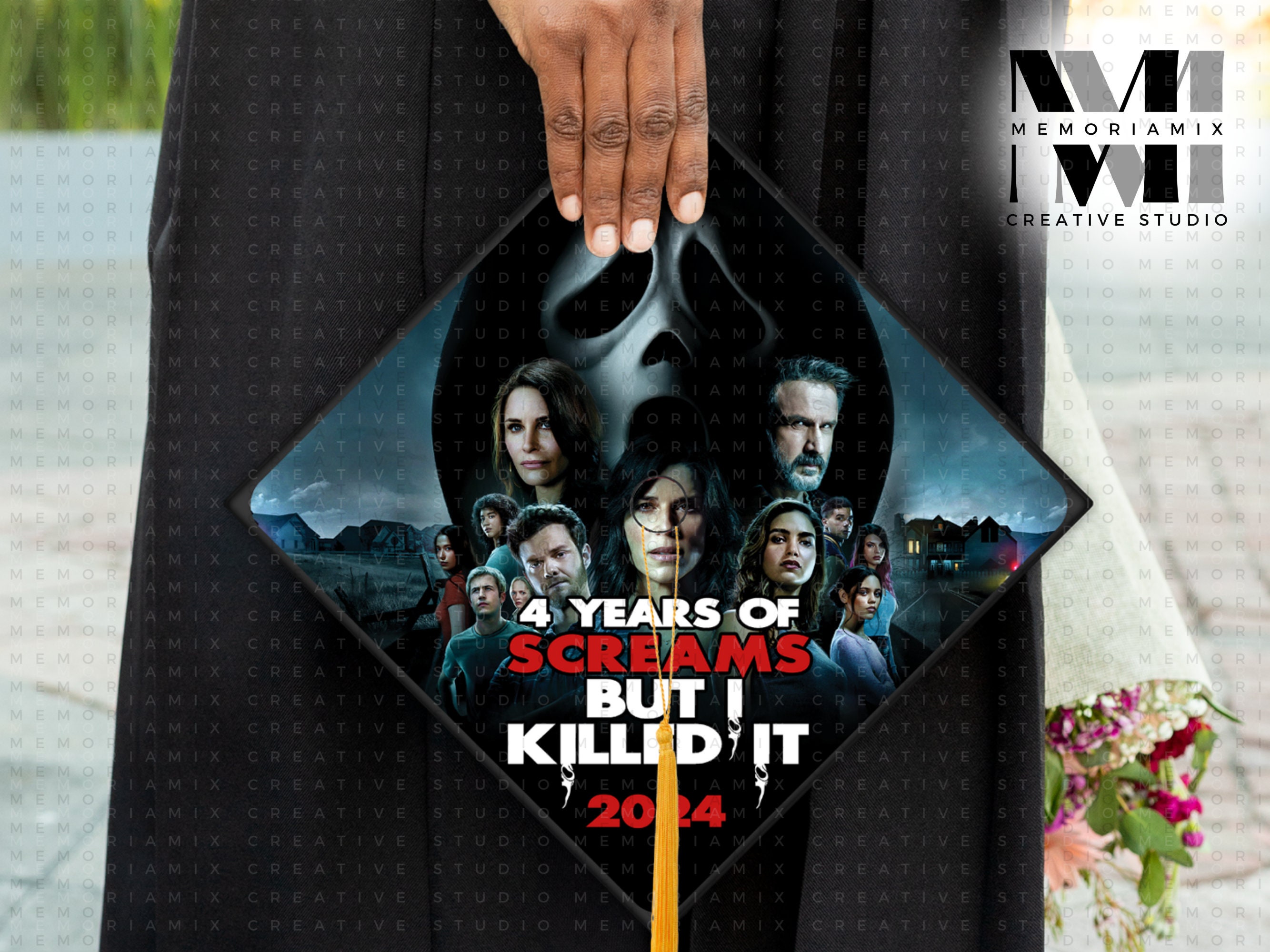 Woodsboro Horror Film Inspired Graduation Cap Topper, Graduation Cap ...