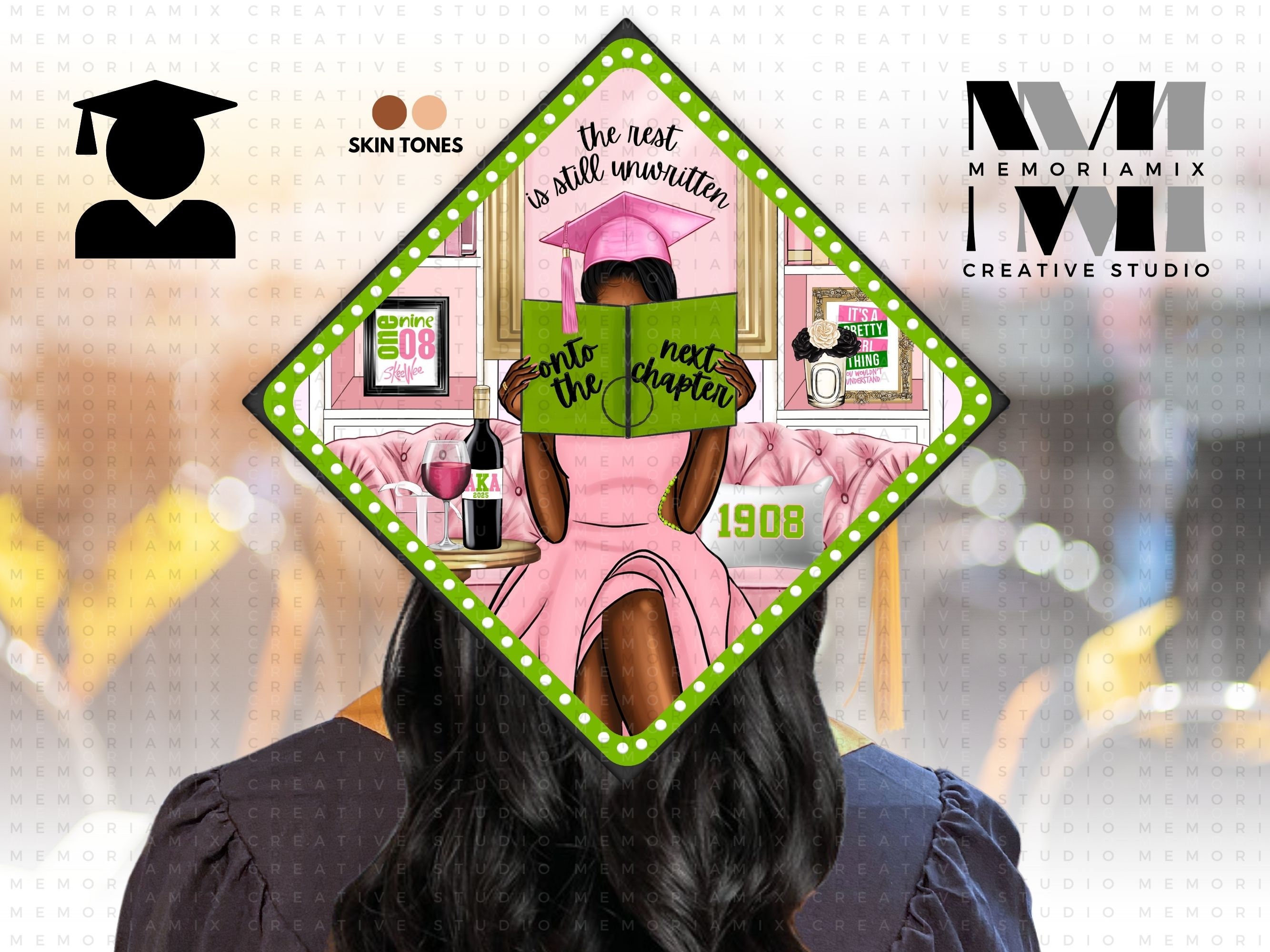 Alpha Kappa Alpha Sorority, Still Unwritten, Graduation Cap Topper ...