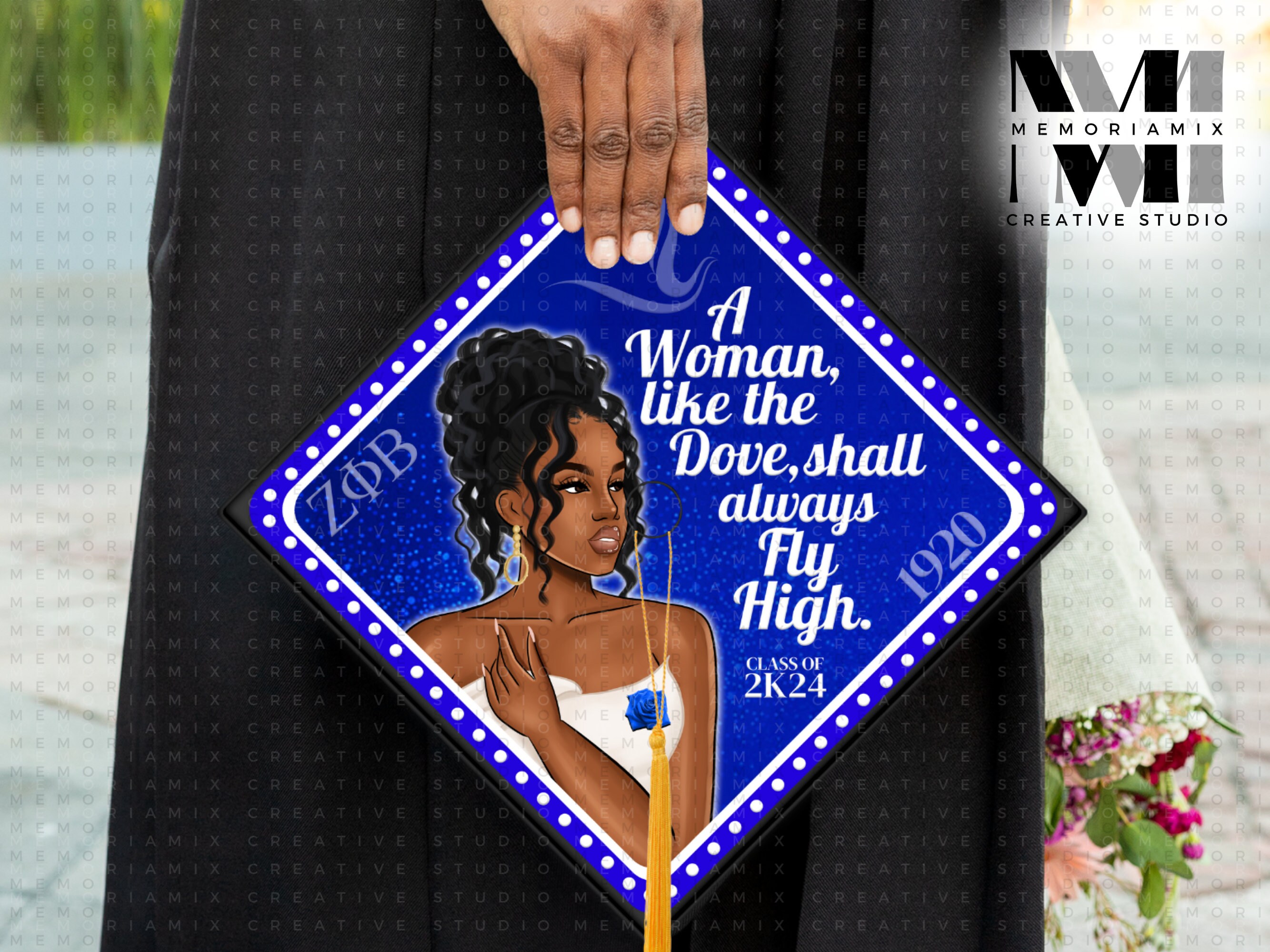 Zeta Phi Beta Sorority Dove Graduation Cap Topper, Graduation Cap ...